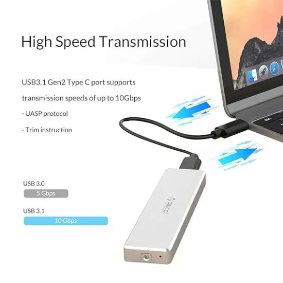 ORICO Mini M.2 NVME SSD Enclosure Clip Type Aluminum NVME External Hard ...