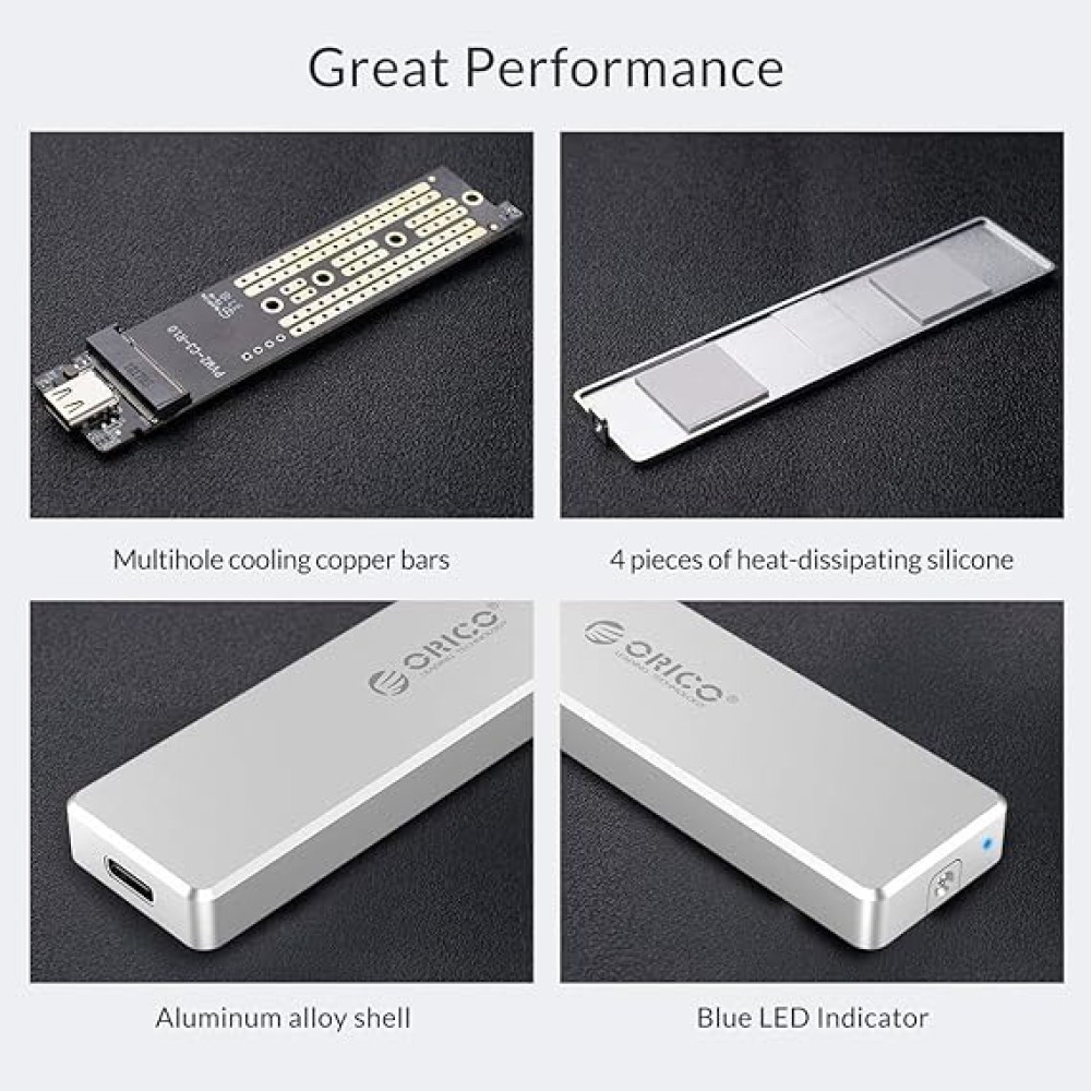 ORICO Mini M.2 NVME SSD Enclosure Clip Type Aluminum NVME External Hard ...