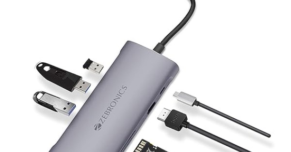 ZEBRONICS 7 in1 USB Type C Multiport Adapter Zeb TA1500UCVP with USB ...