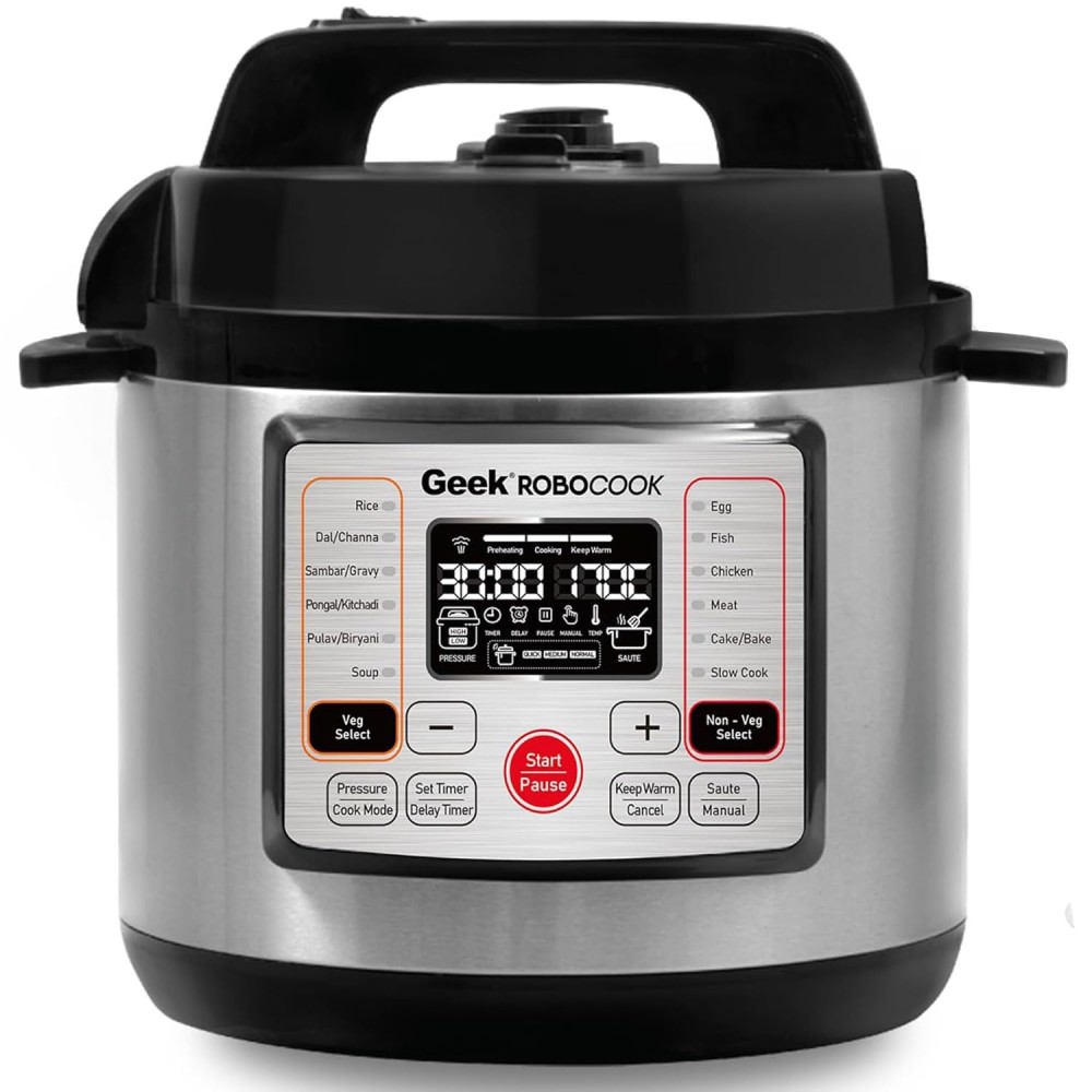 Geek Robocook Hexa 11-in-1 Automatic Electric Pressure Cooker 6 Litre ...