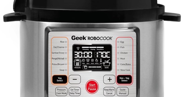 Geek Robocook Hexa 11-in-1 Automatic Electric Pressure Cooker 6 Litre ...