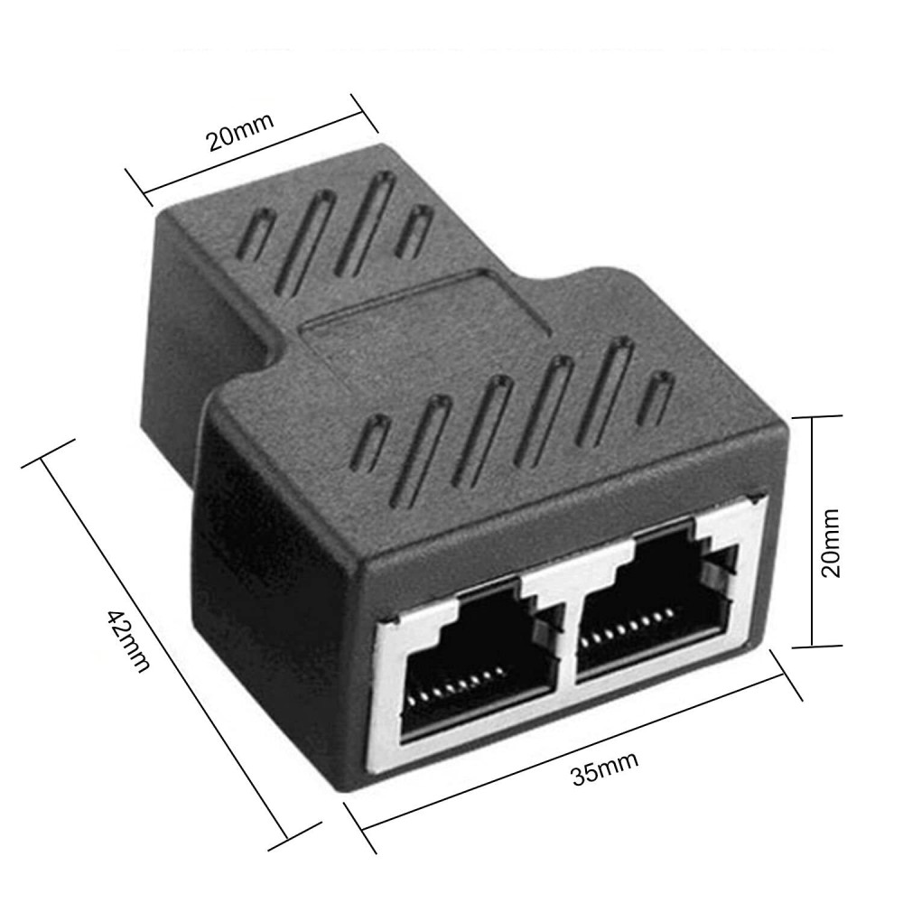 BigPlayer, RJ45, Female Coupler, 1 Port Female to 2 Port Female socket ...