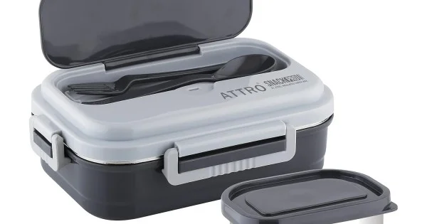 Attro Snackpro Plastic Lunch Box Airtight & Leak Proof Containers with ...