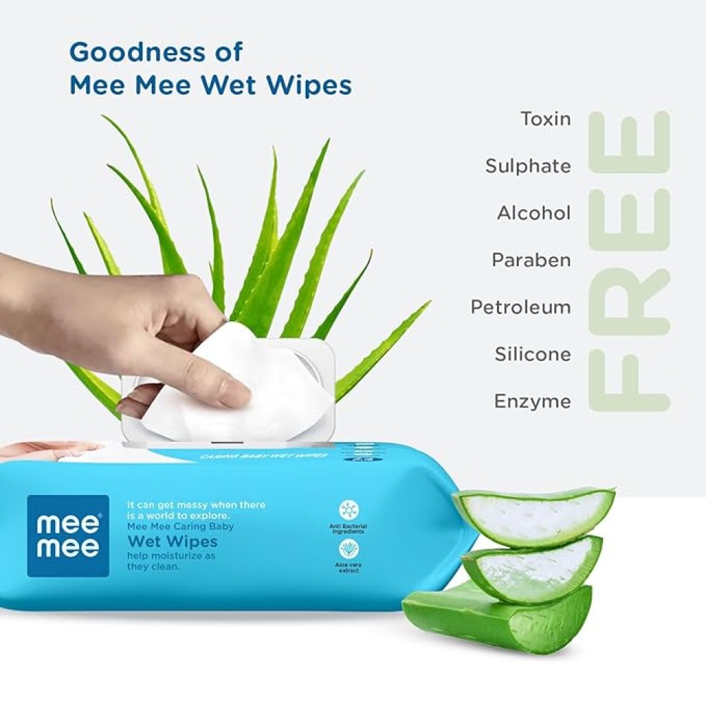 Mee Mee Soft Gentle Baby Wet Wipes (72 Wipes) Pack of 12