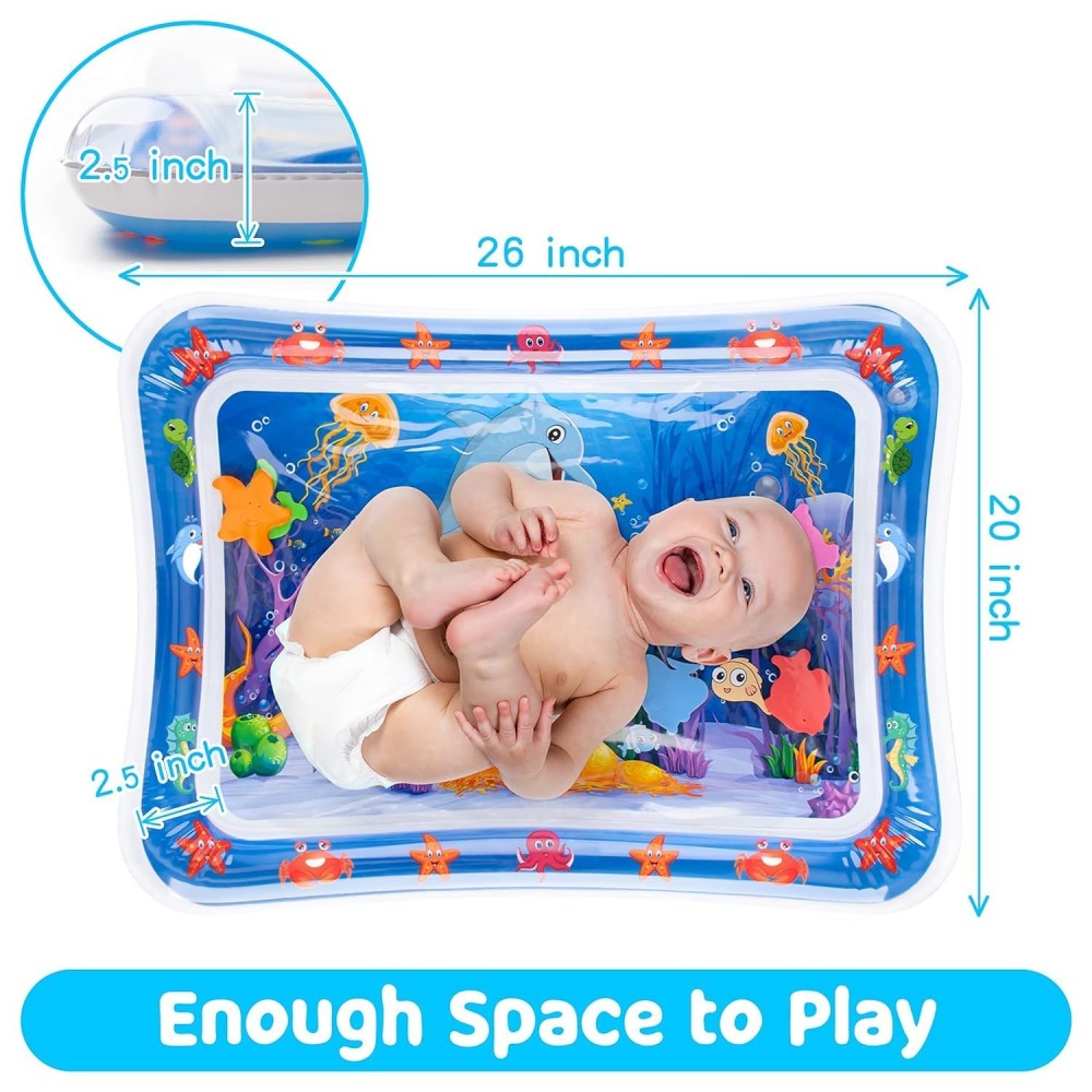 FIGMENT Tummy Time Water Play Mat for Babies 3–24 Months, Premium Baby ...